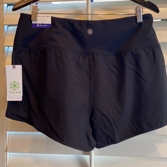 GAIAM | Shorts | Gaim Large Hi Rise Black Athletic Short | Poshmark